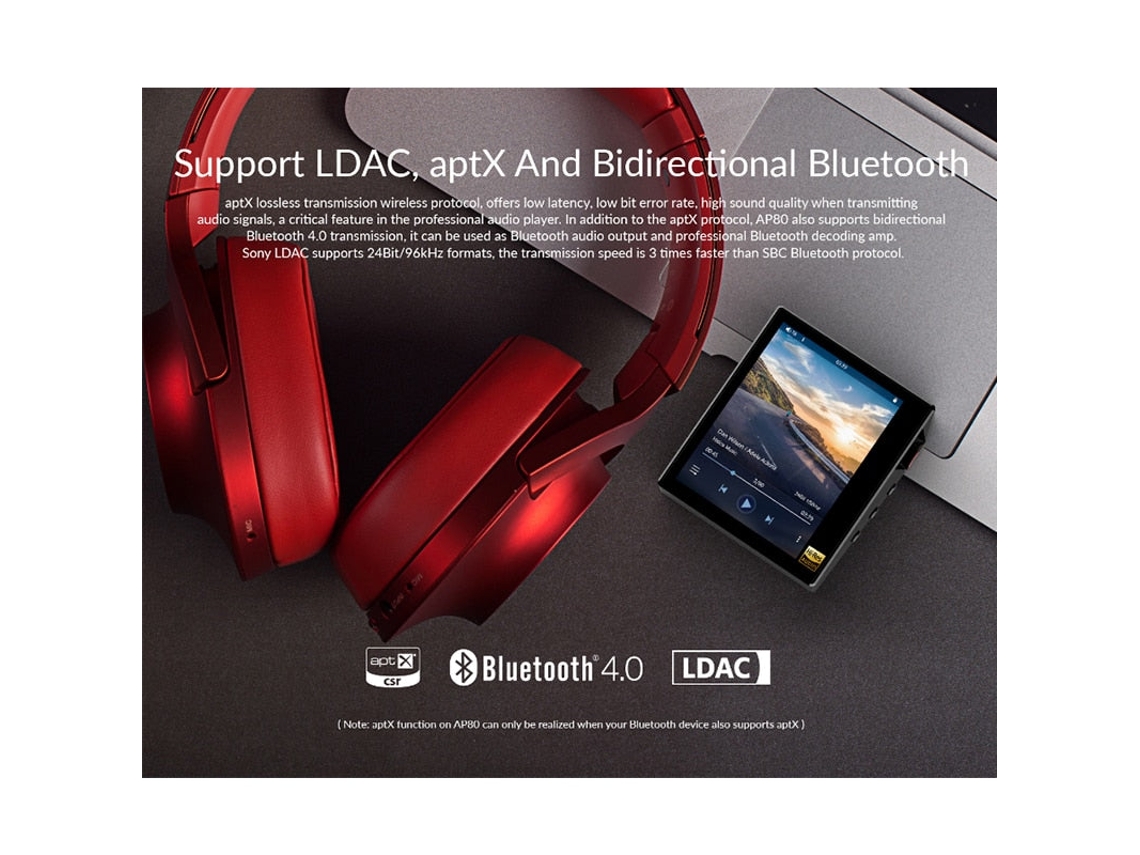 Leitor MP3 Bluetooth Hifi SLOWMOOSE Preto | Worten.pt