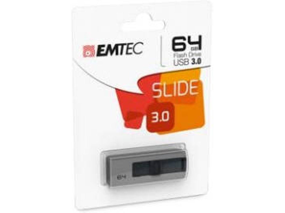 Pen USB EMTEC B250 Slide 64 GB | Worten.pt