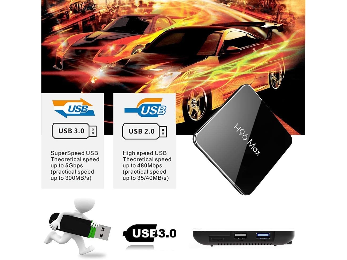 TV Box 8.1 H96 max X CHRONUS H96X2813 preto | Worten.pt