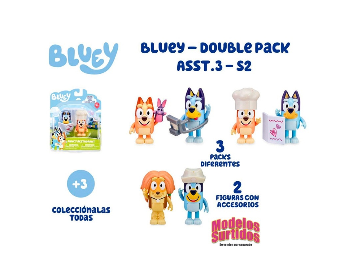 Bluey Pack 2 Figuras BLUEY (Idade minima recomendada: 3 anos) | Worten.pt