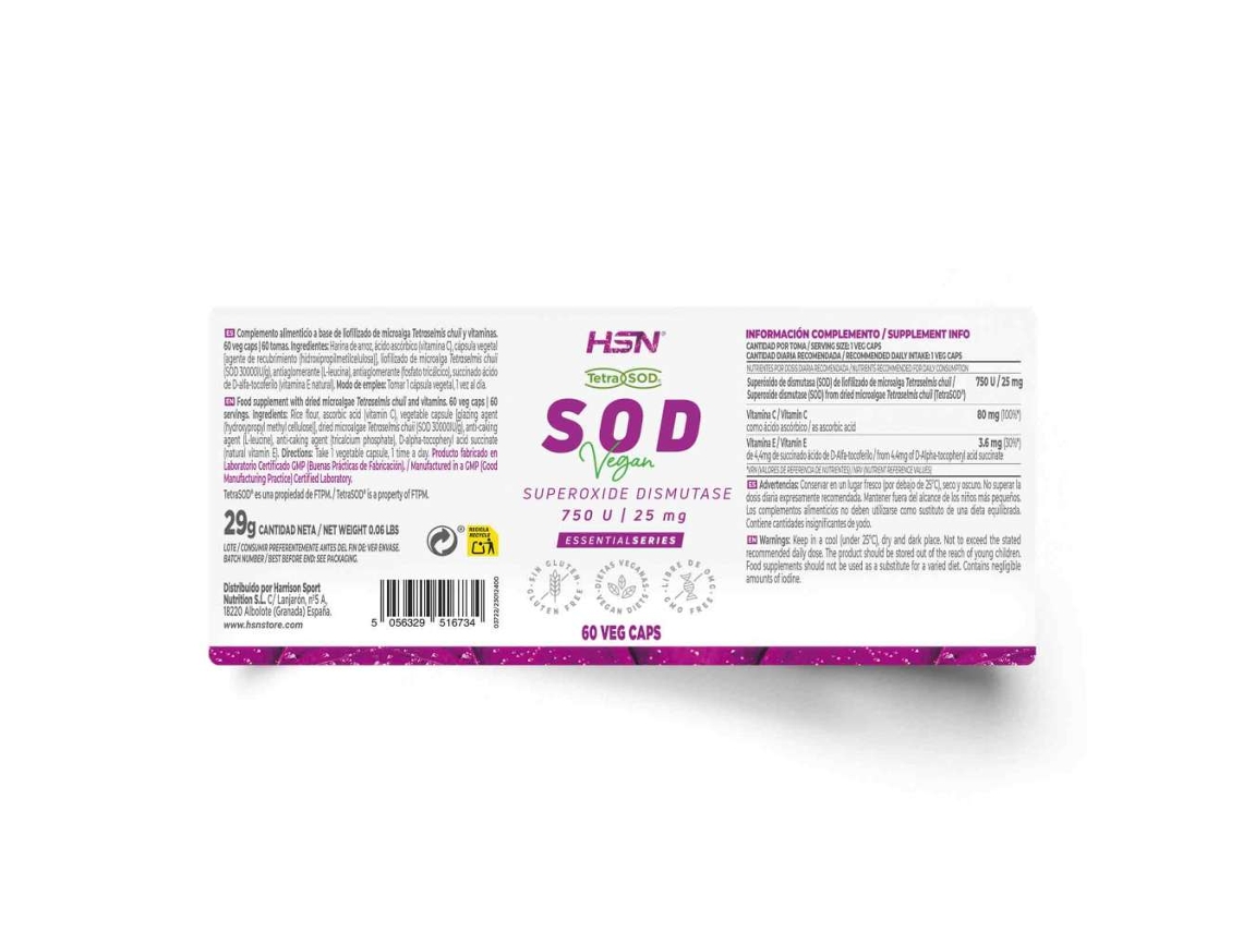 Suplemento Alimentar HSN Sod (Superóxido Dismutase) (Tetrasod®) 25Mg ...