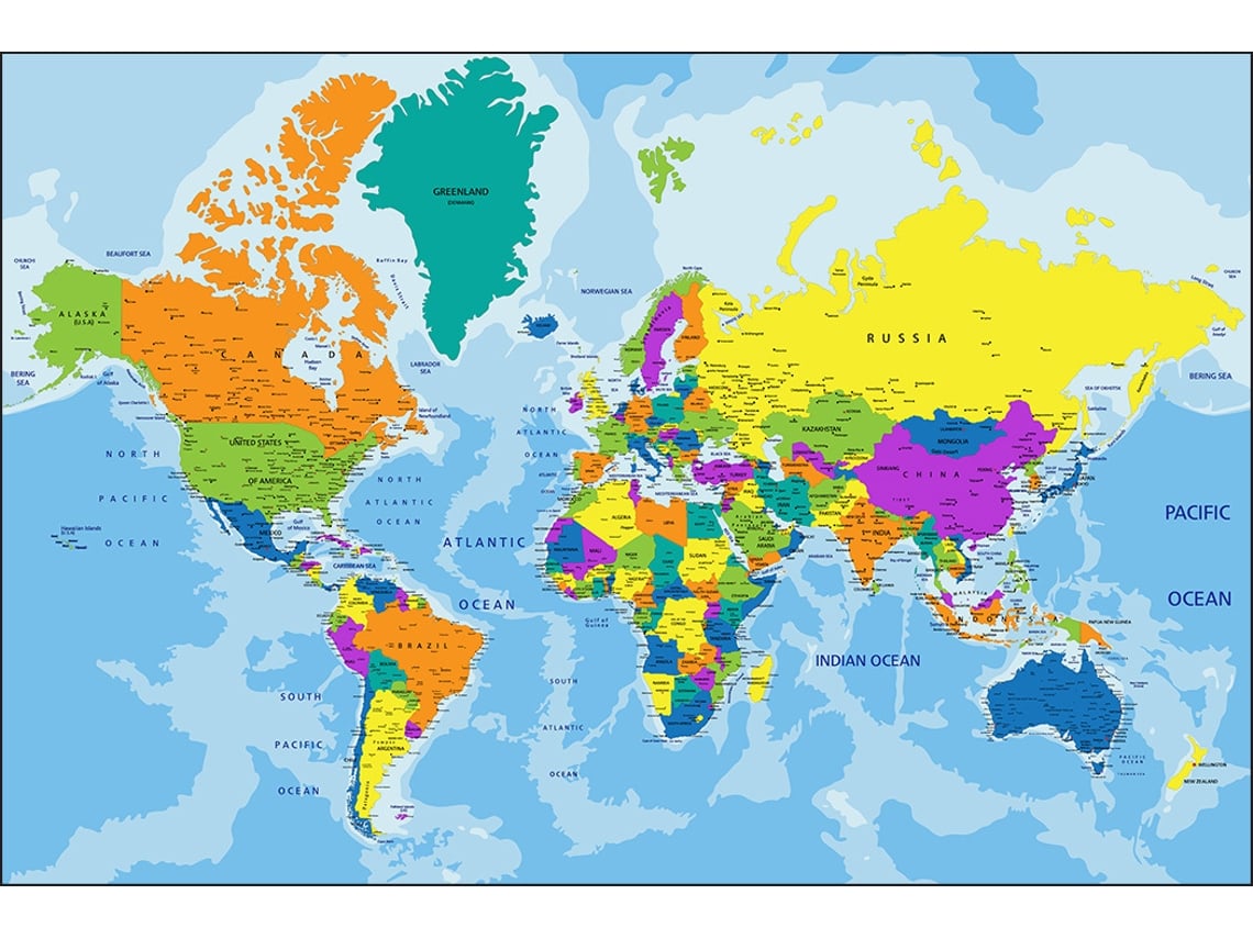 Fotomural DOBOXA Mapa Mundial - Tamanho: 312x219 cm | Worten.pt