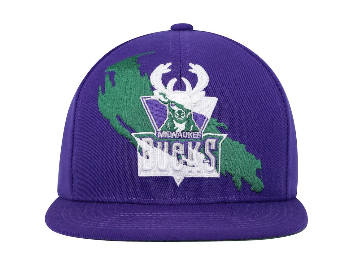 Boné de Homem MITCHELL & NESS Milwaukee Bucks Nba Core Side Roxo ...