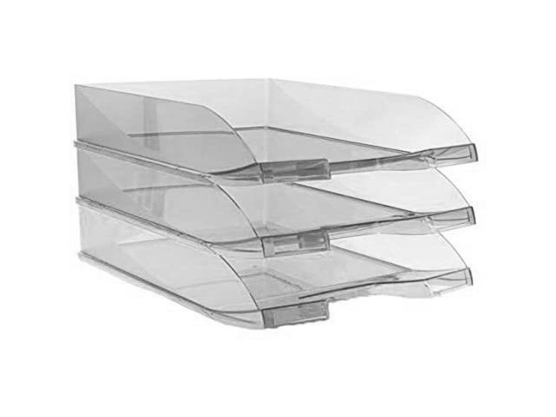 Bandeja Empilhável FELIXMANIA A4 Poliestireno Translúcido 256X348X66Mm ...