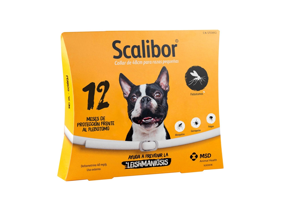 Coleira Anti-Parasitária para Cães SCALIBOR Raças Pequenas (48 cm ...
