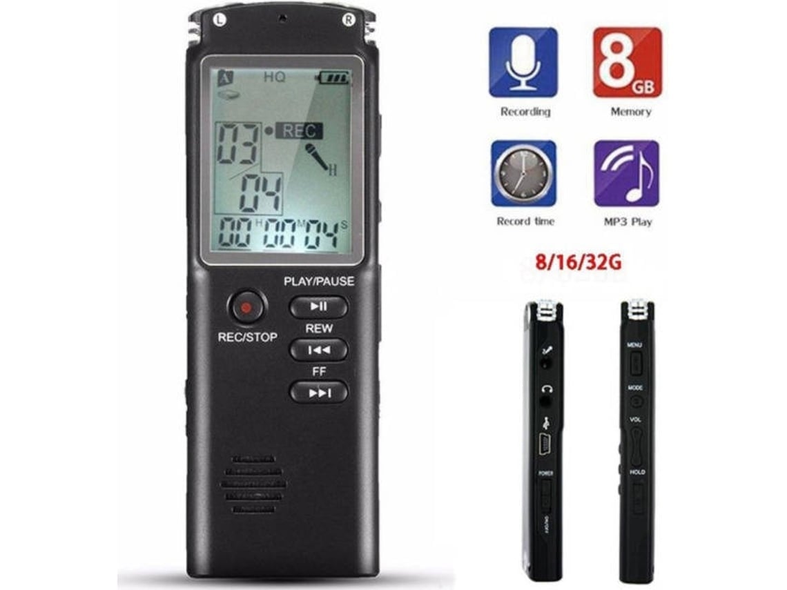 Mini Gravador Ativado Por Voz com Mp3 Player com Longa Duração de ...