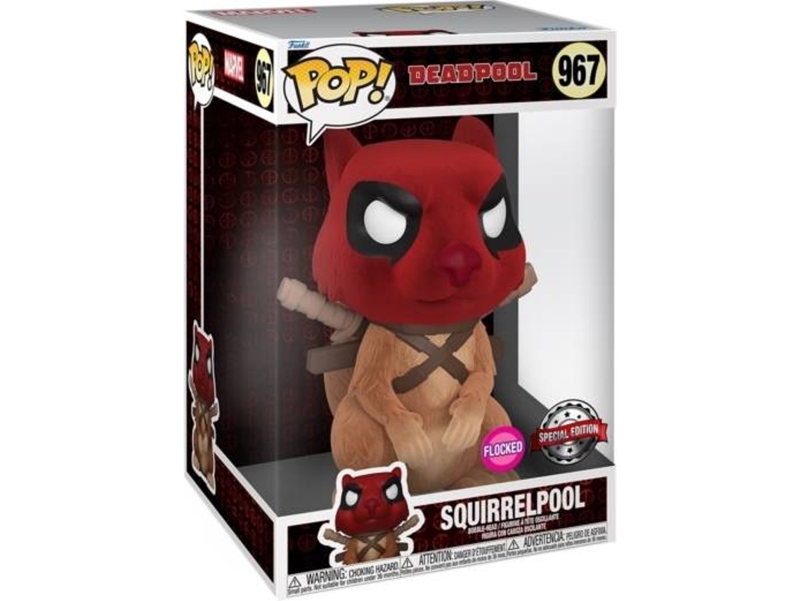 Figura FUNKO Pop! Jumbo Deadpool 30th - Squirrelpool Flocked (Exclusivo ...