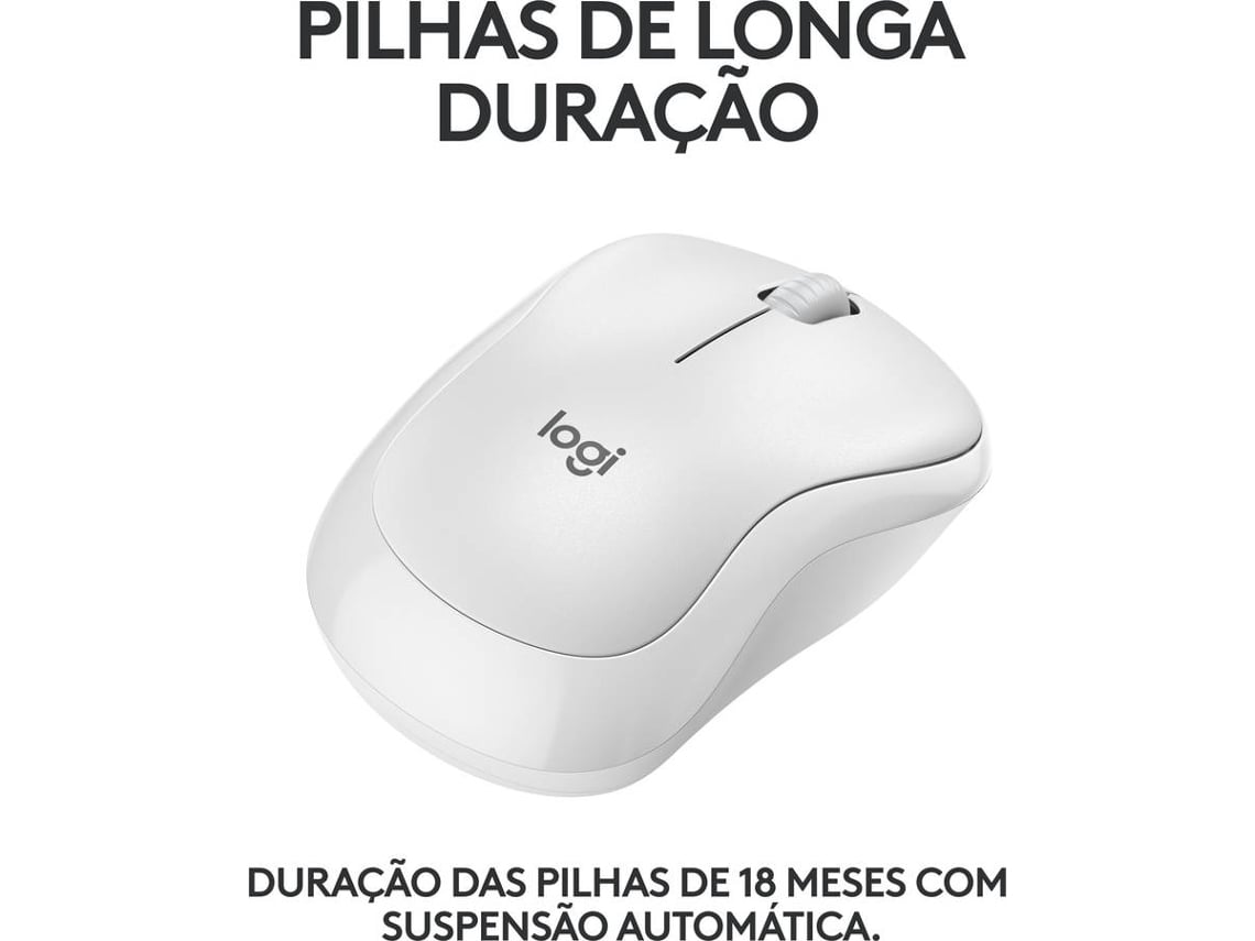 Rato LOGITECH M240 Silent (Bluetooth - 4000 dpi - Branco) | Worten.pt