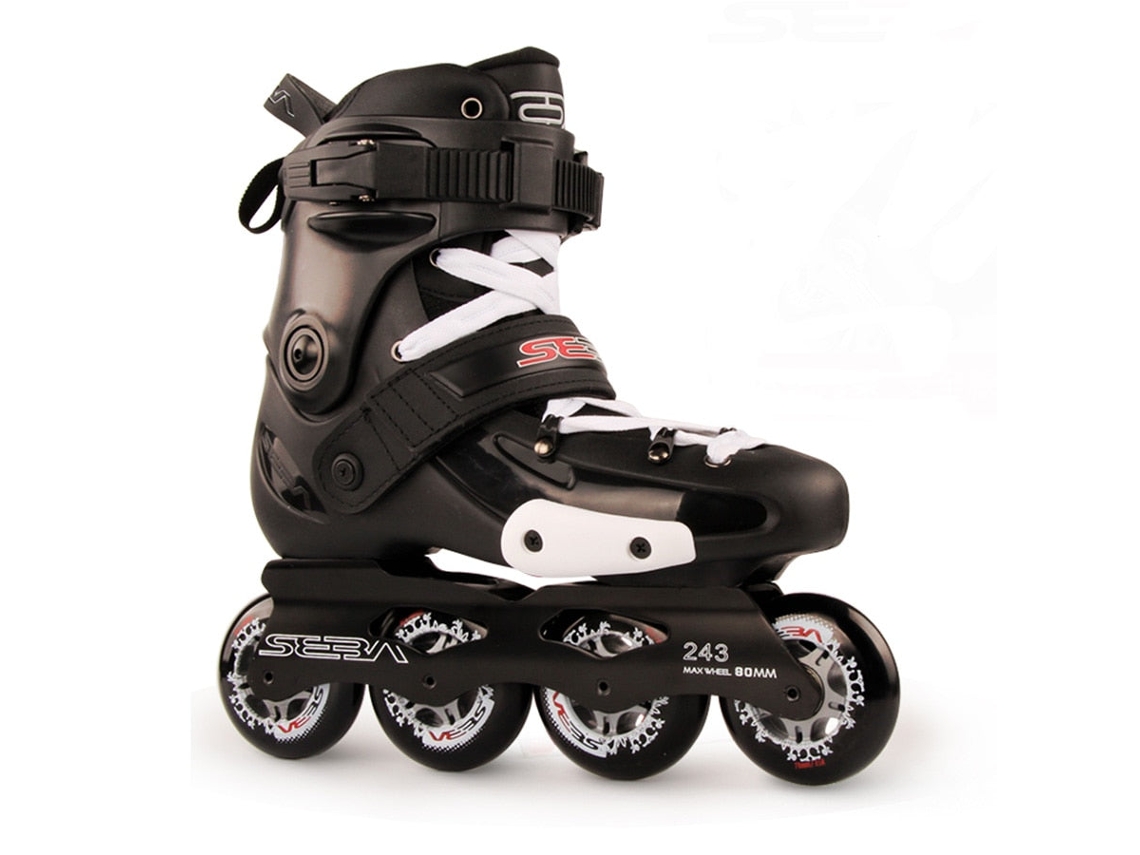 Patins Profissionais em Linha SLOWMOOSE (Rodas Brancas de 4-80 mm - 38 ...
