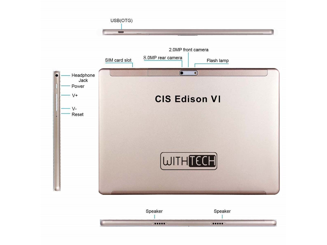 Tablet WITHTECH CIS Edison VI (10'' - 6 GB - 64 GB RAM - Wi-Fi+4G ...