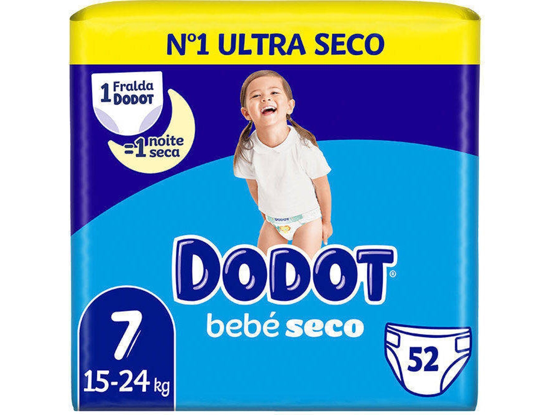 Fraldas DODOT Bebé Seco T7 (2x52 - 104 Unidades) | Worten.pt
