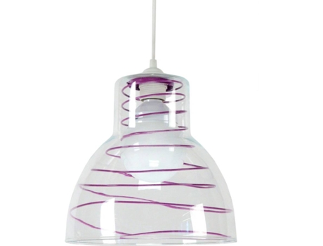 Candeeiro de Suspensão TOSEL Cloche Verre Metal 12593 Transparente e ...