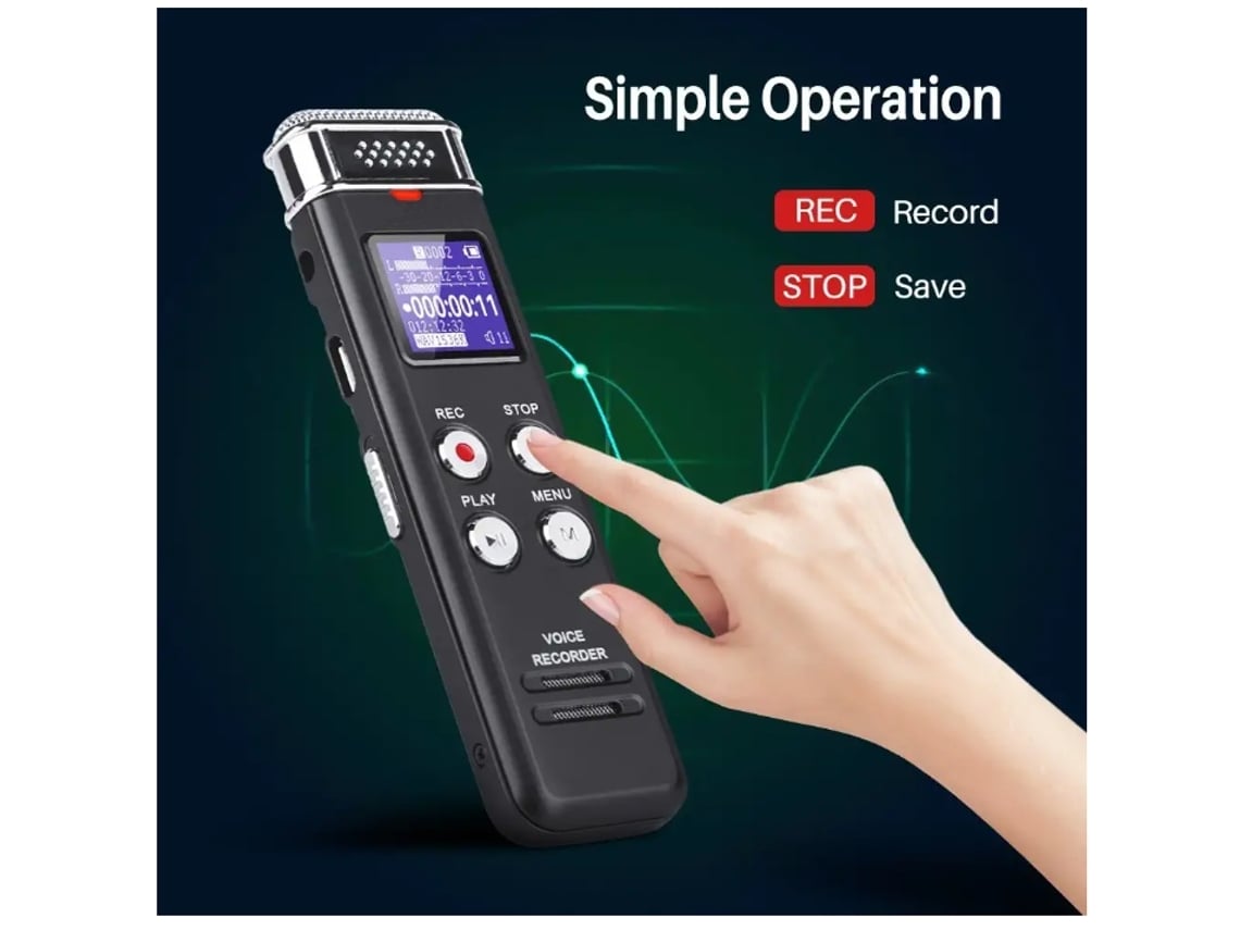 Gravador de Voz Digital de 16 Gb com Reprodução Gravador de Fita ...