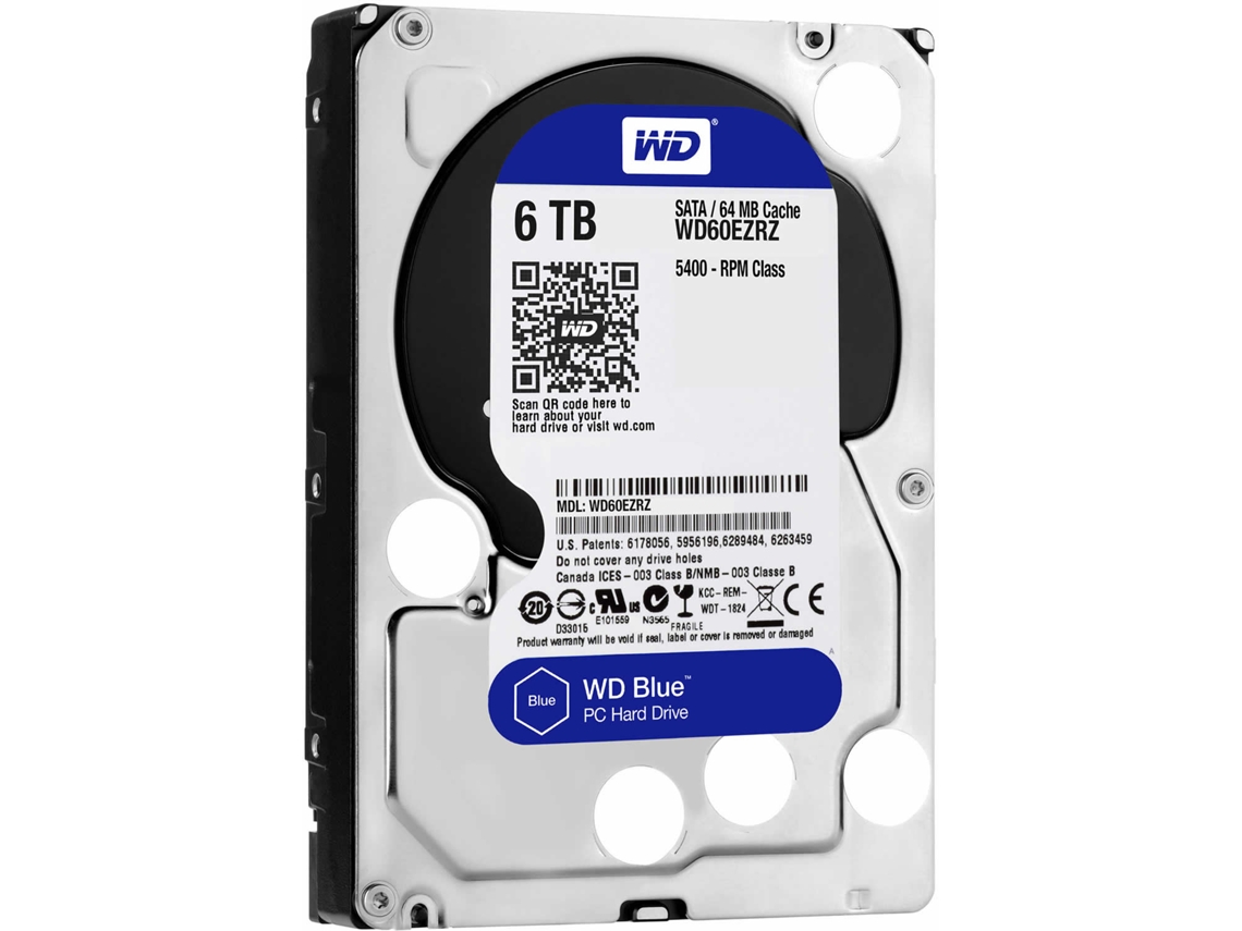 Disco HDD Interno WD Blue (6 TB - SATA - 5400 RPM) | Worten.pt