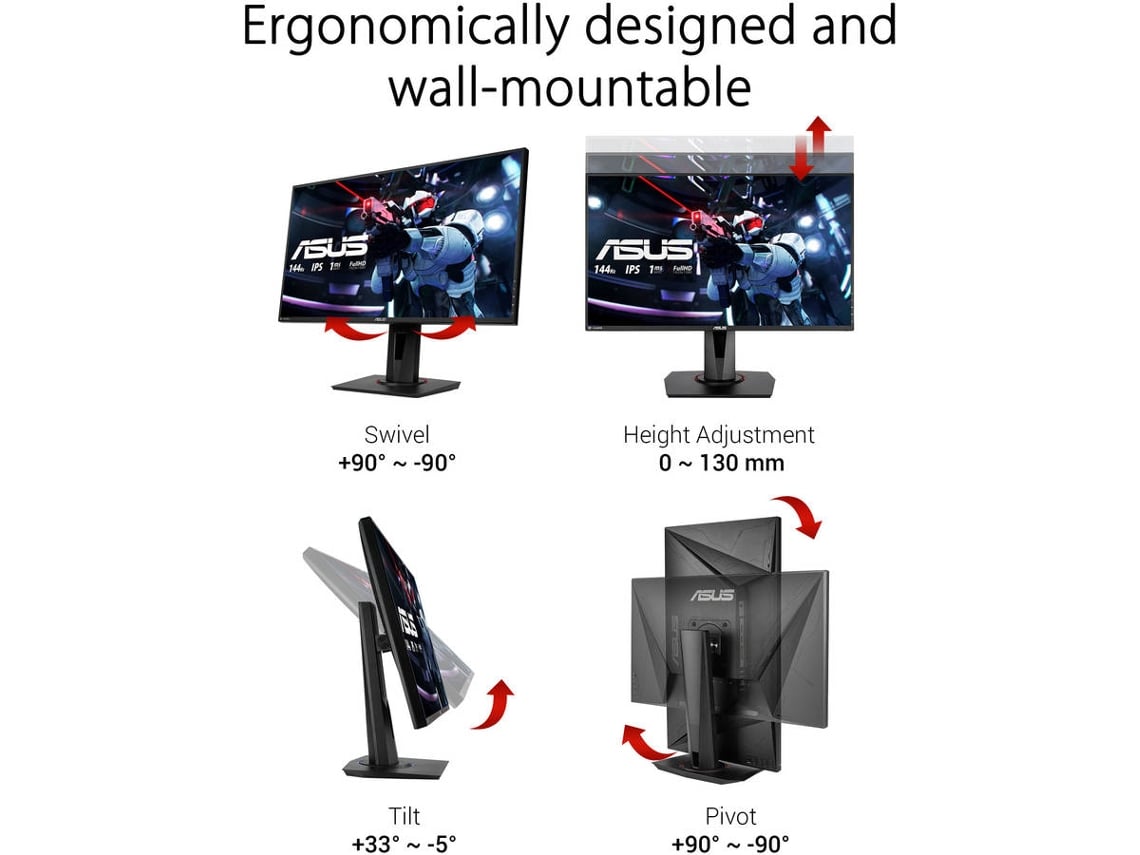 Monitor Gaming ASUS VG279Q (27'' - 1 ms - 144 Hz) | Worten.pt