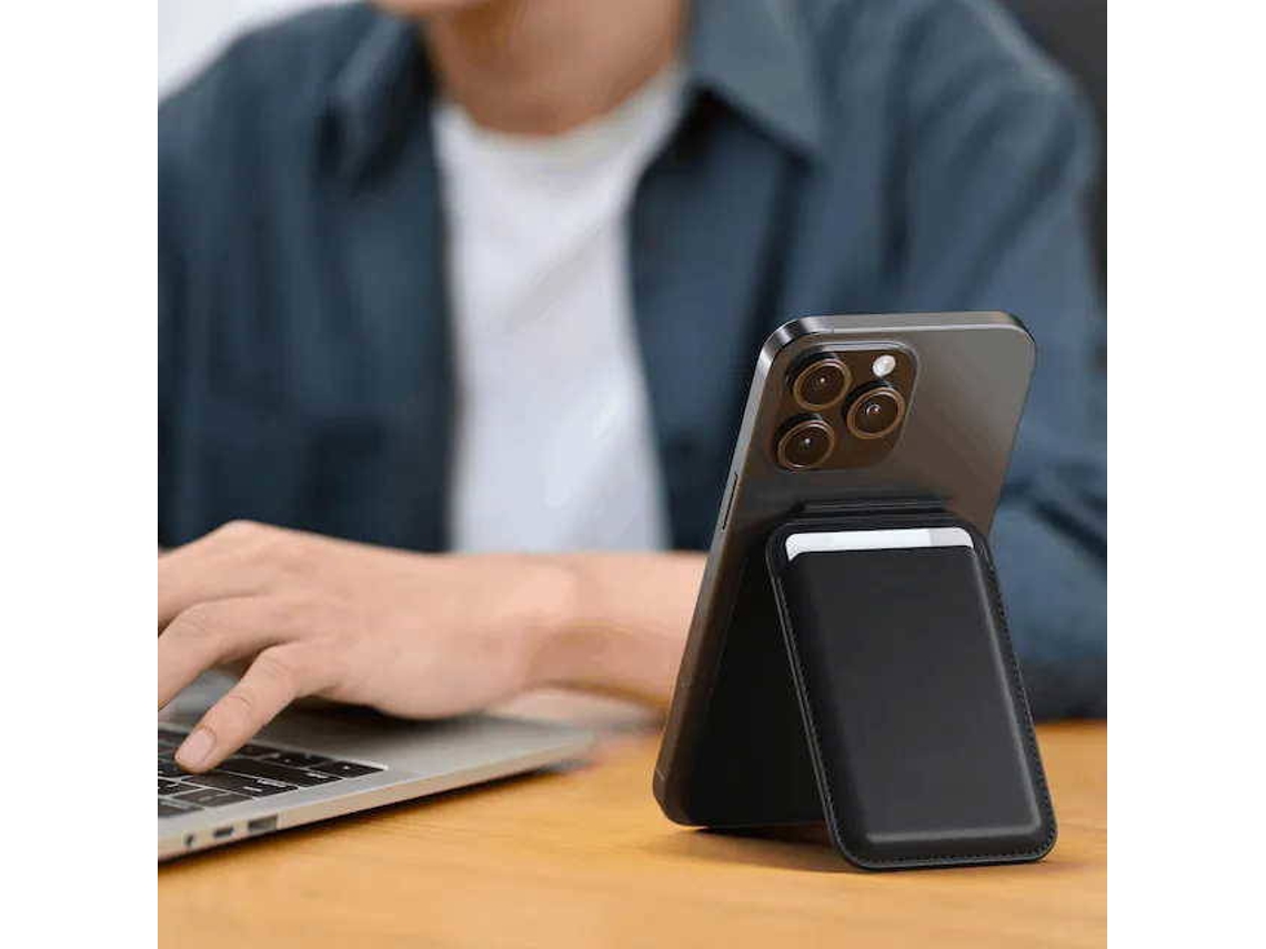 Bolsa MagSafe SATECHI Wallet Stand (Preto) | Worten.pt