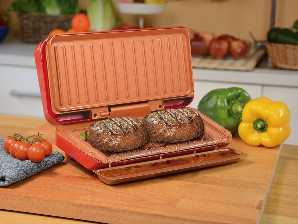 Churrasqueira eléctrica STARLYF No Fat Grill 1000W Dupla Cozedura ...