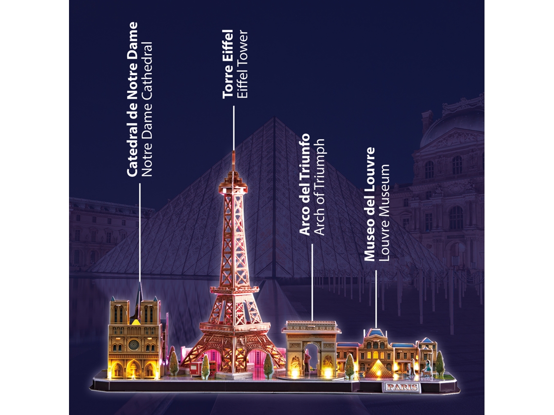 Puzzle 3D Torre Eiffel Paris Led (8 anos - 115 peças) | Worten.pt
