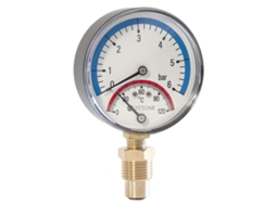 Termomanómetro de Pressão 80 mm 1,6 Bar 120 °C 1/2 Polegada Entrada Lateral | Worten.pt