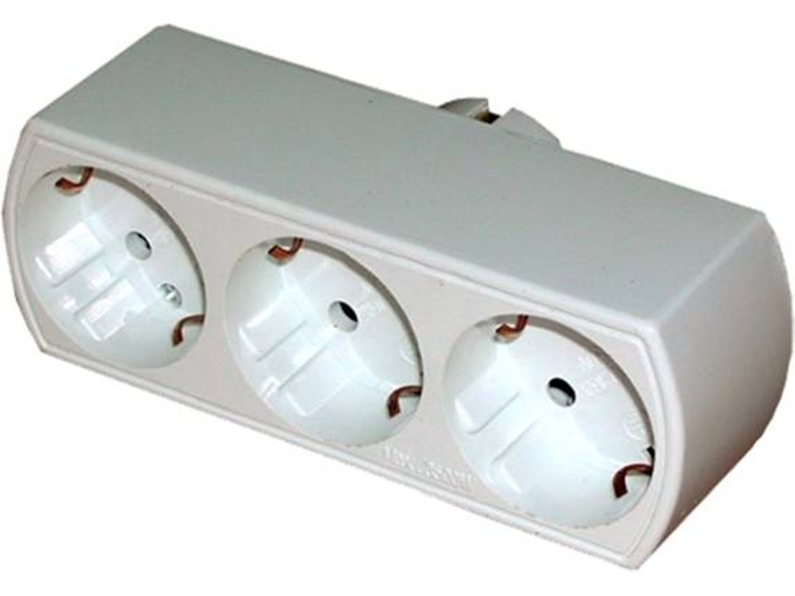 Ficha Tripla CYLLUX com Terra Saída Frontal 45O | Worten.pt