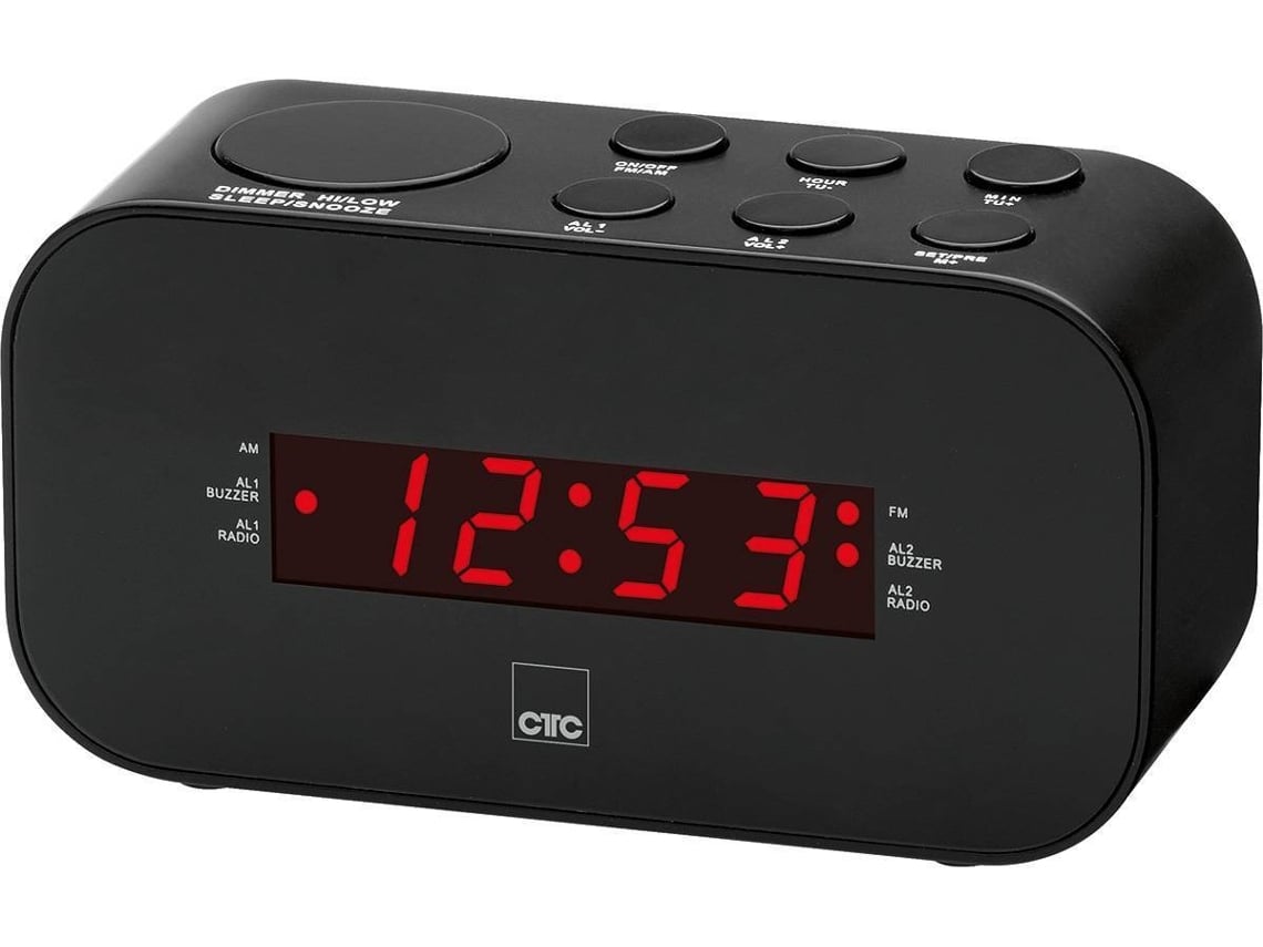 Rádio Despertador CLATRONIC MRC 7007 (Preto- Digital - Alarme Duplo ...