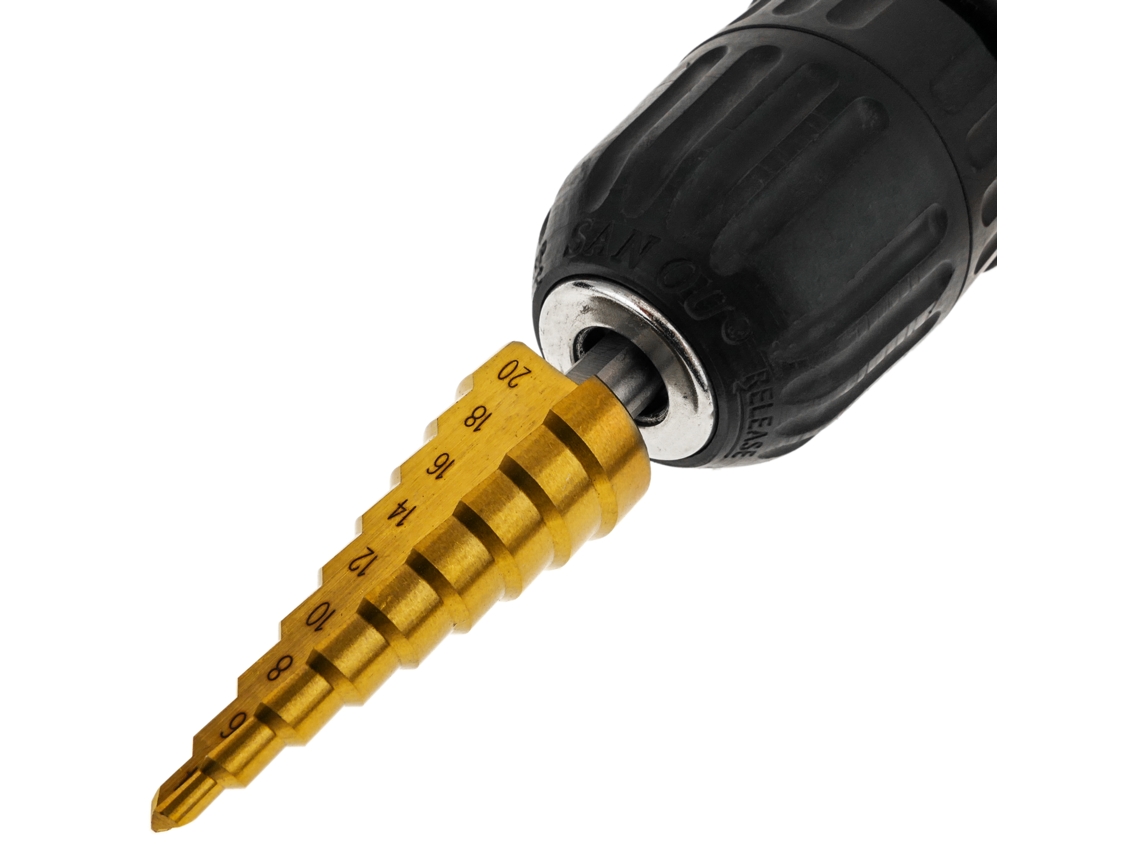 Broca Cônica Escalonada para Broca e Triturador 3 Peças Helicoidais ...