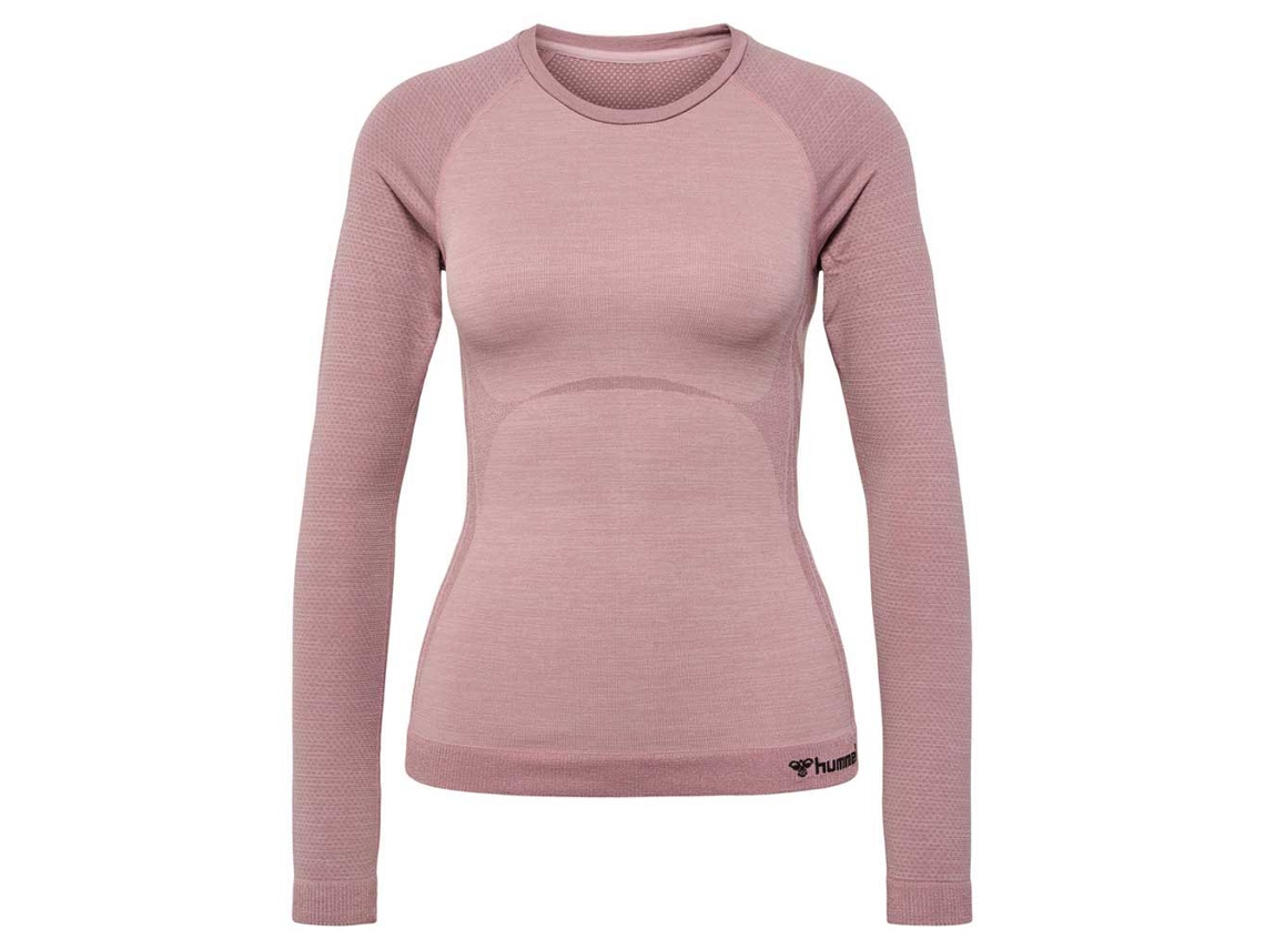 T-shirt HUMMEL Camiseta Cleaa Manga Longa Sem Costura Beige XS Mulher ...