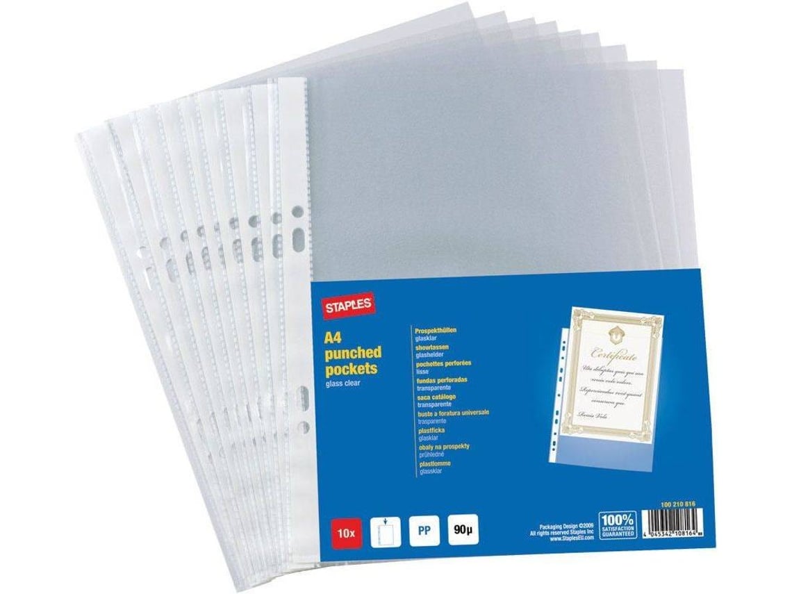 Conjunto 10 Micas STAPLES Polipropileno (A4 - 90 Micrones) | Worten.pt