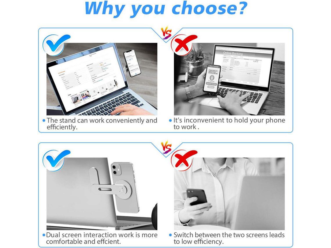 Suporte de Telefone Magnético para Laptop Suporte Lateral Ajustável ...