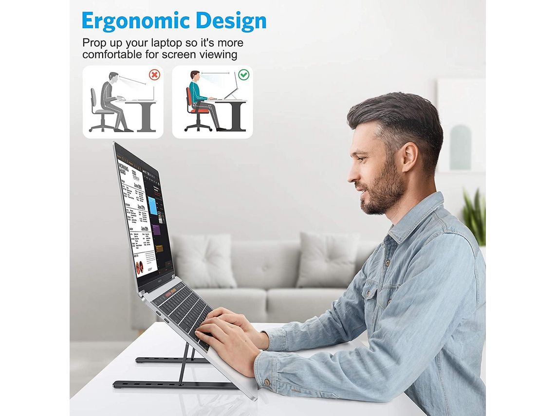 Laptop Stand 6 Tier Metals And Plastic Ventilated Notebook Holder ...