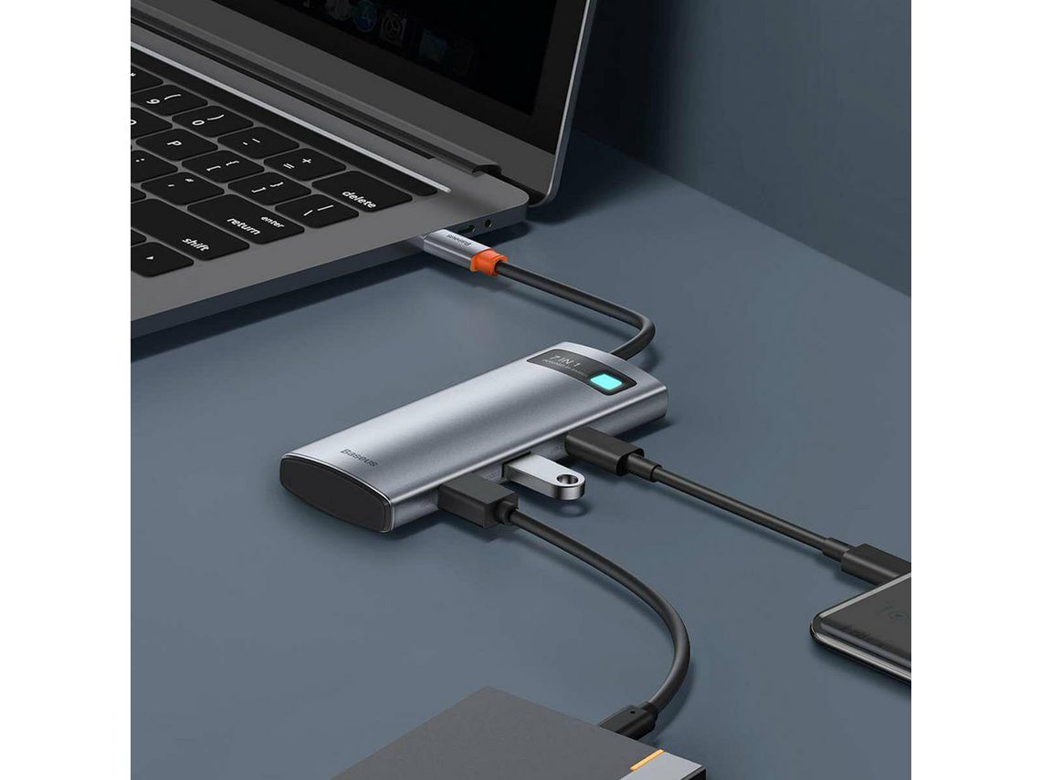 Hub Usb Série 7 em 1 Multifunções Tipo-C para 2X Usb 3.0 Pd 100W / Hdmi ...