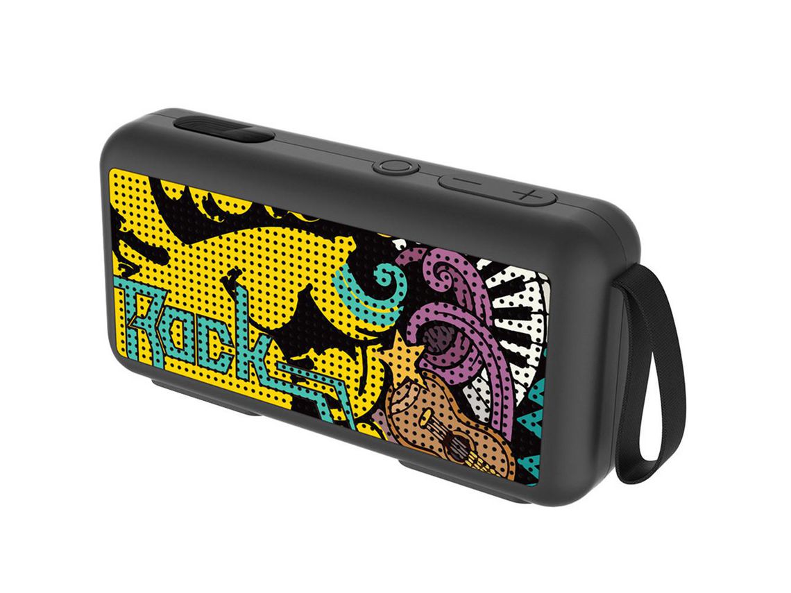 ELKUAIE Coluna Bluetooth Coluna Externo Portátil Sem Fio com Microfone ...