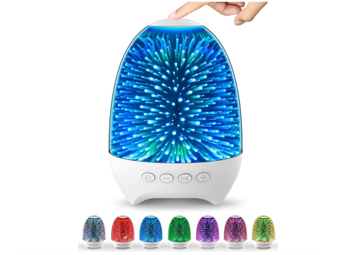 Coluna de Som Portátil Luz Noturna Led Regulável Rgb Mudança Melhor ...