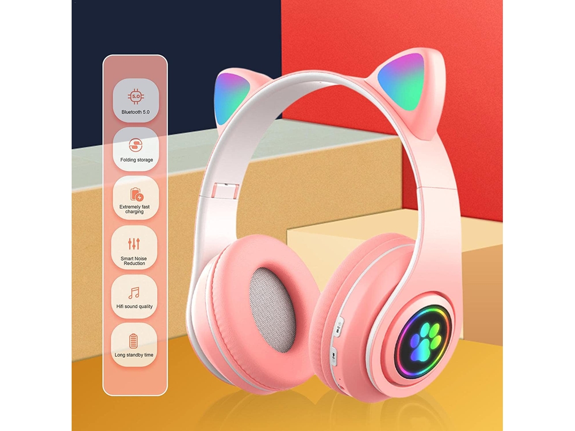 Auscultadores SENLIN Sem Fio de Orelha de Gato Crianças | Worten.pt