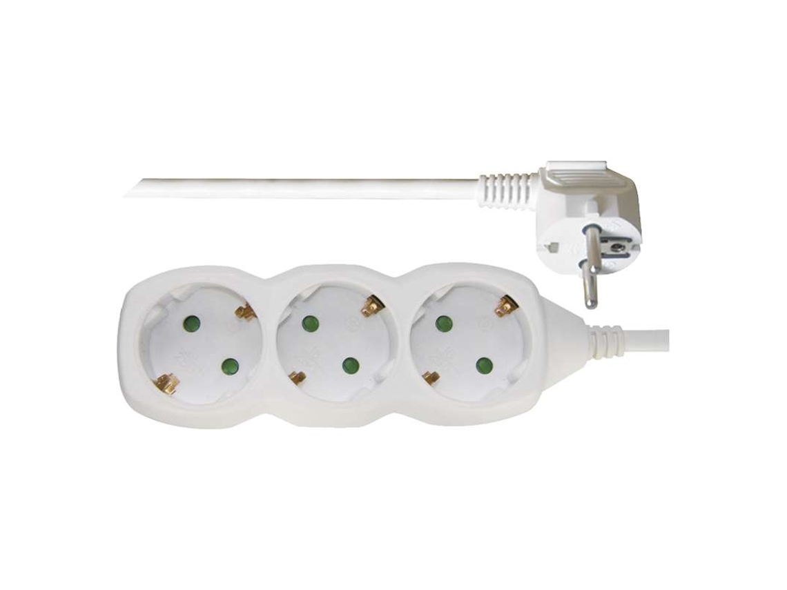 Tira de Extensão de Cabo de Extensão EMOS 1,5 M / 3 Soquetes Pvc Branco ...