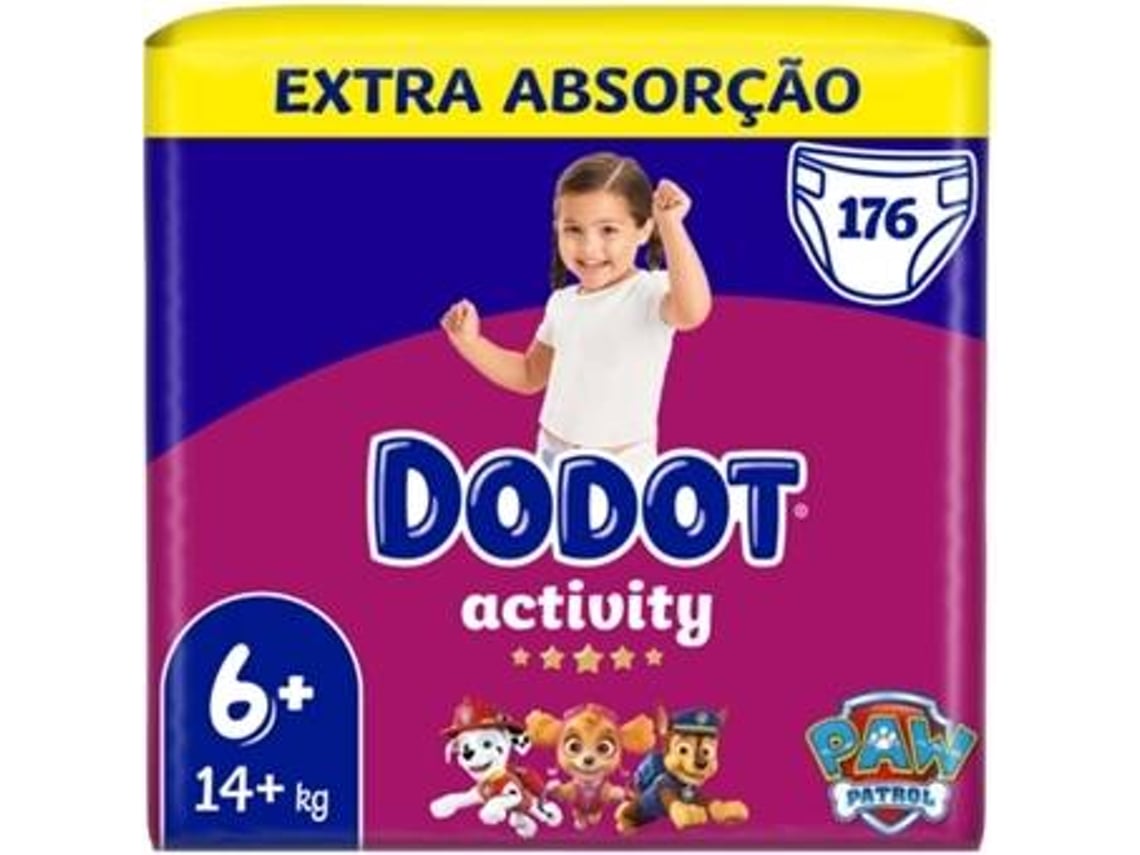 Fraldas DODOT Activity Extra (Tam: 6 - 176 Unidades - Pack 4x44 Unidades) | Worten.pt