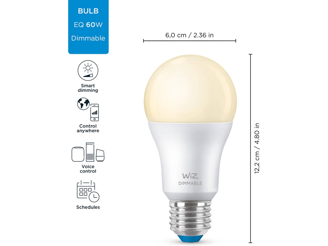 Lâmpada WIZ Wi-Fi BLE 60W A60 E27 | Worten.pt