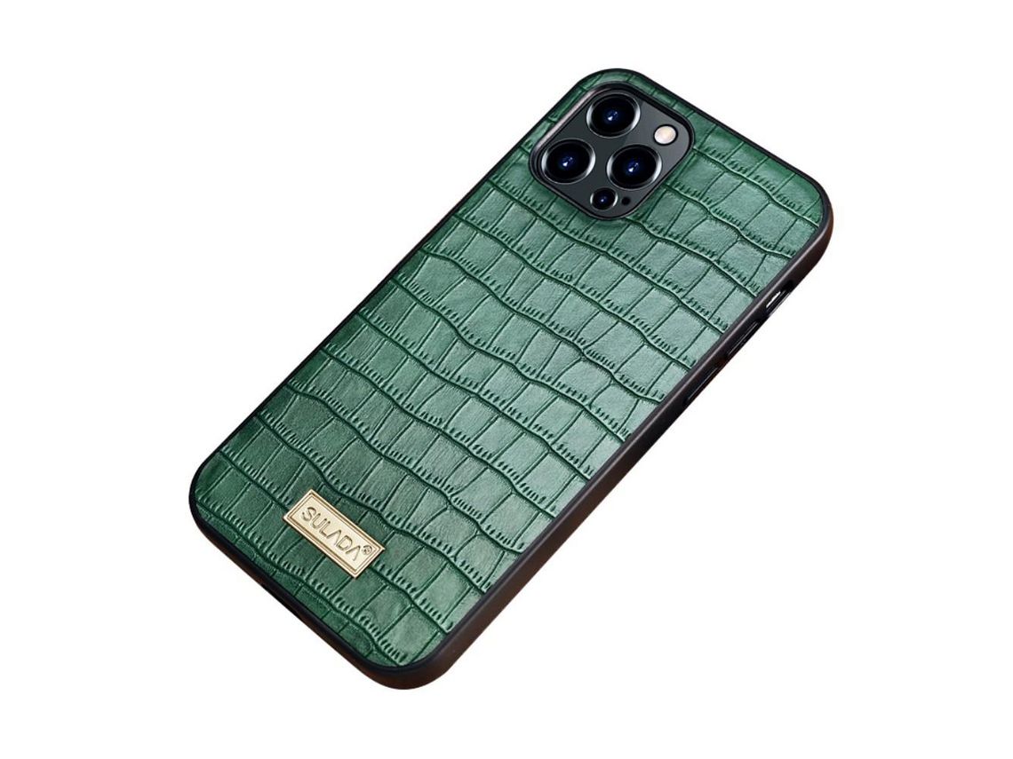 Capa TPU + PU SULADA textura de crocodilo verde anti-riscos para iPhone ...
