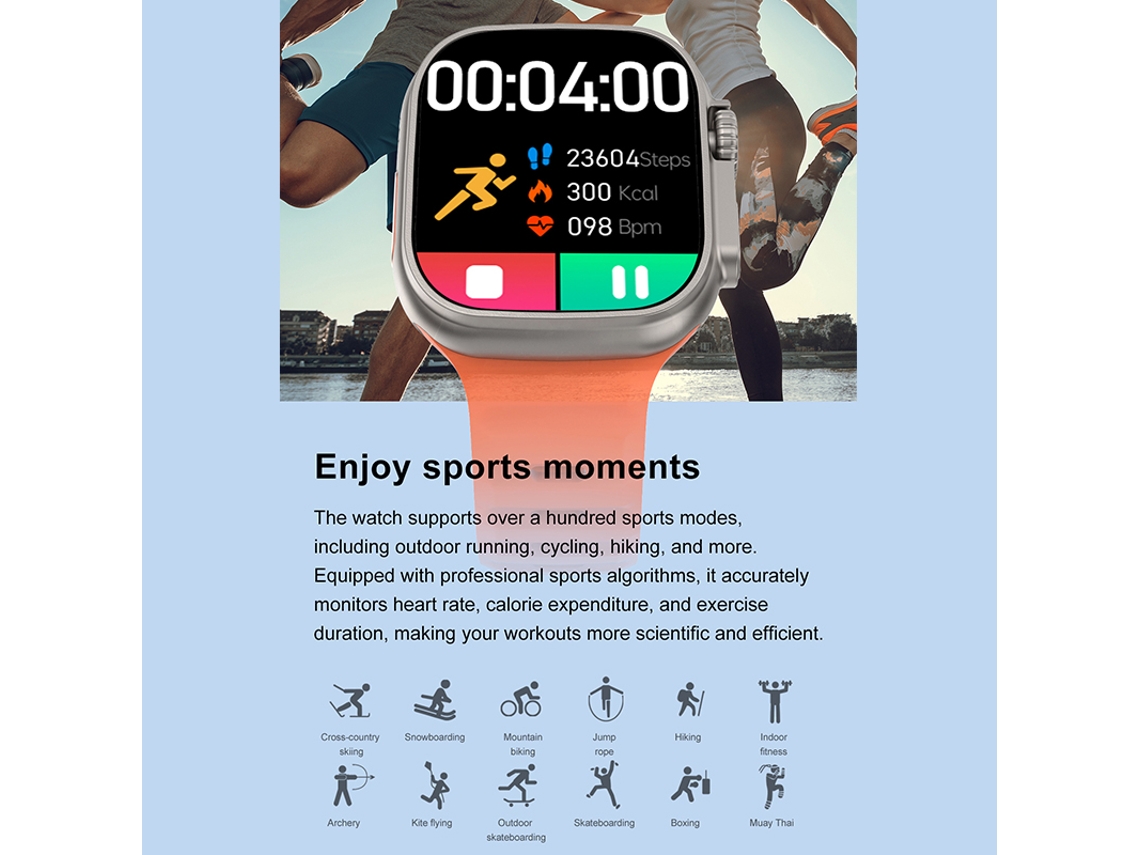 Smartwatch LUGA67 para Homem Iwo Pro-Dt8 Ultra Tws Nfc Gps Tracking 2,2 ...