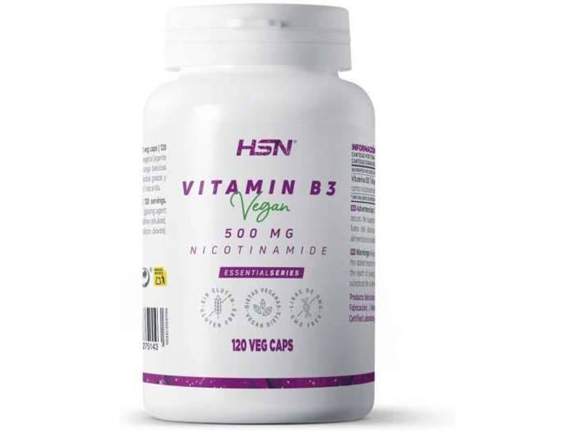 Suplemento Alimentar HSN Vitamina B3 Nicotinamida (120 veg caps ...