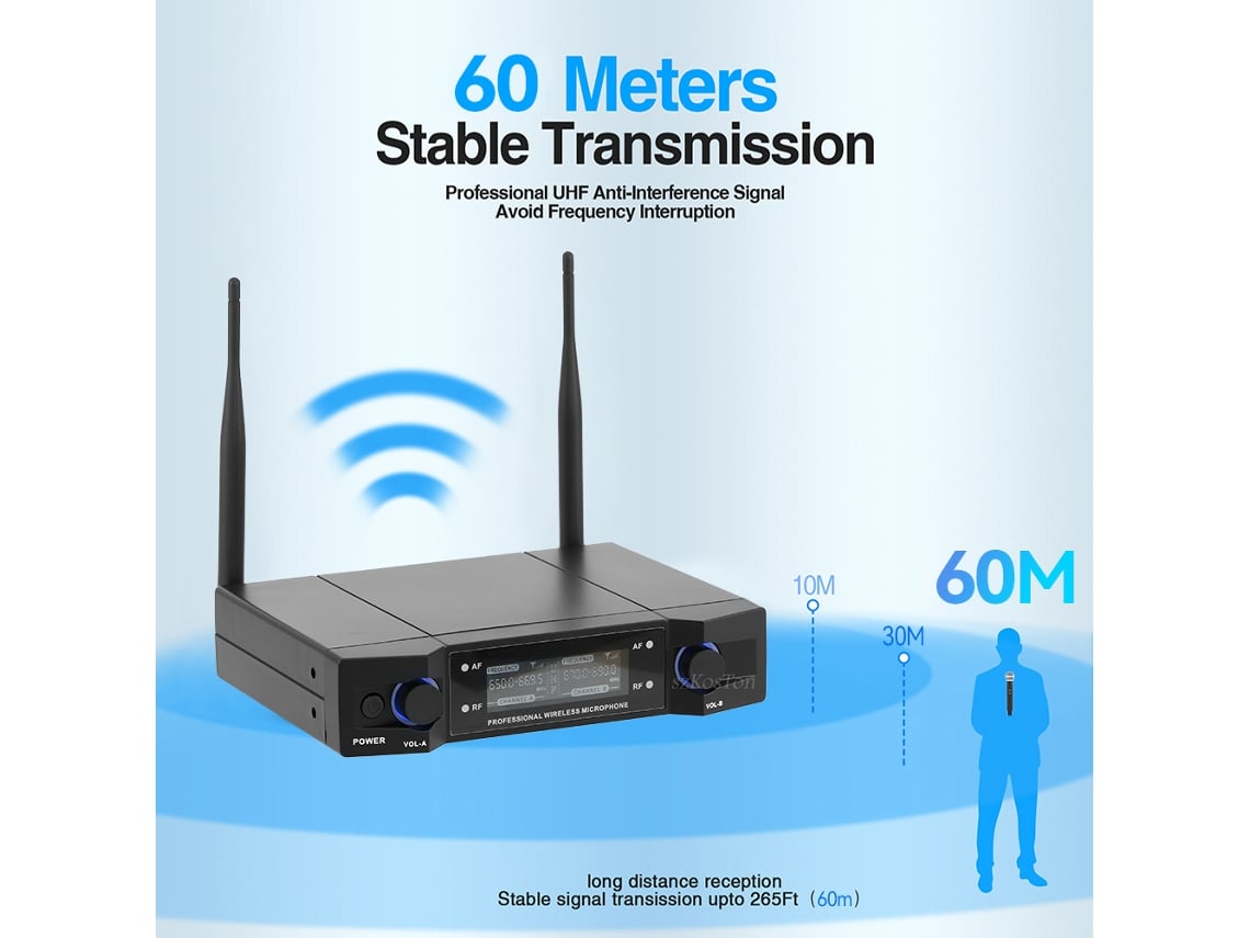 Sistema de microfone sem fio uhf profissional microfone de mão de ... Sistema de microfone sem fio uhf profissional microfone de mão de ...