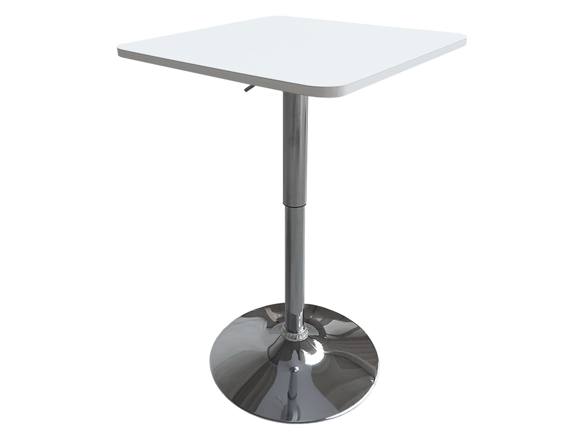 Mesa de bar quadrada branca e cromada Luke | Worten.pt