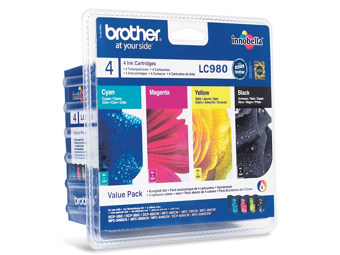 Pack 4 Tinteiros BROTHER LC980 (LC980VALBP) | Worten.pt