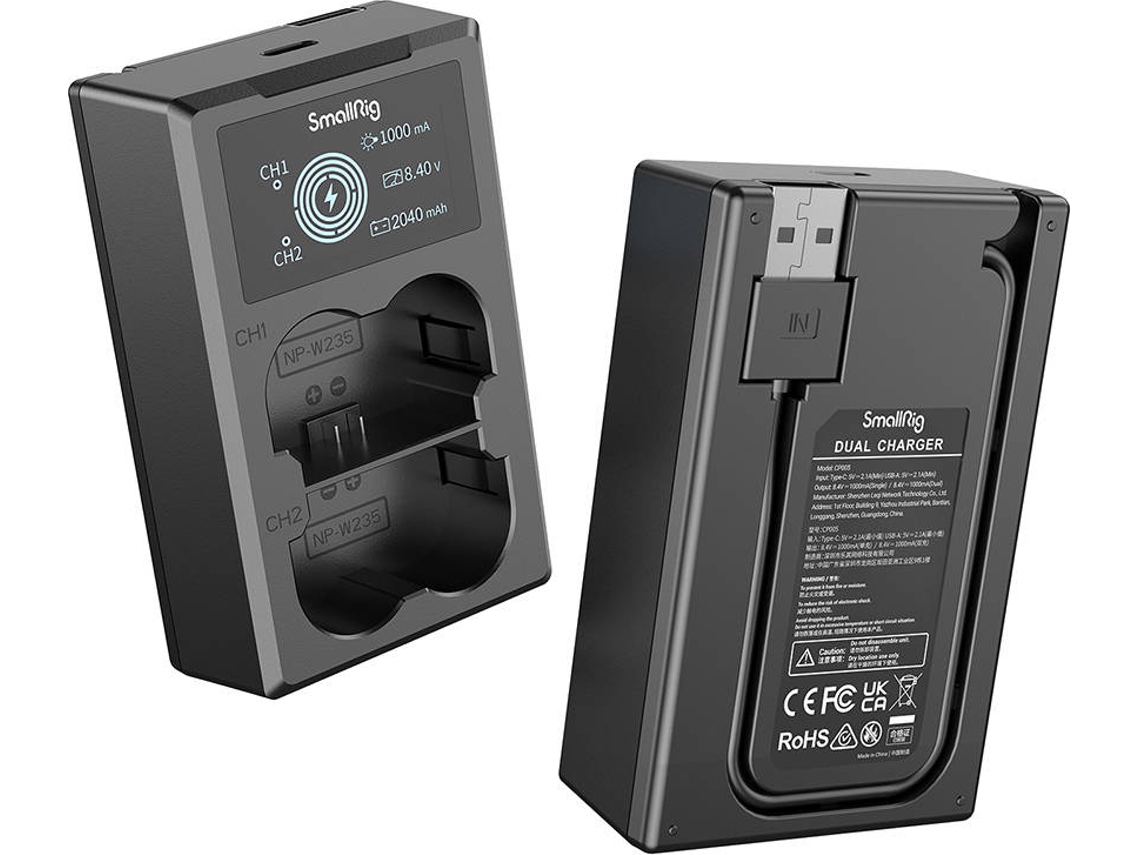 Kit x2 Bateria e Carregador SMALLRIG NP-W235 para Máquina Fotográfica Fujifilm (Capacidade: 2040 ...