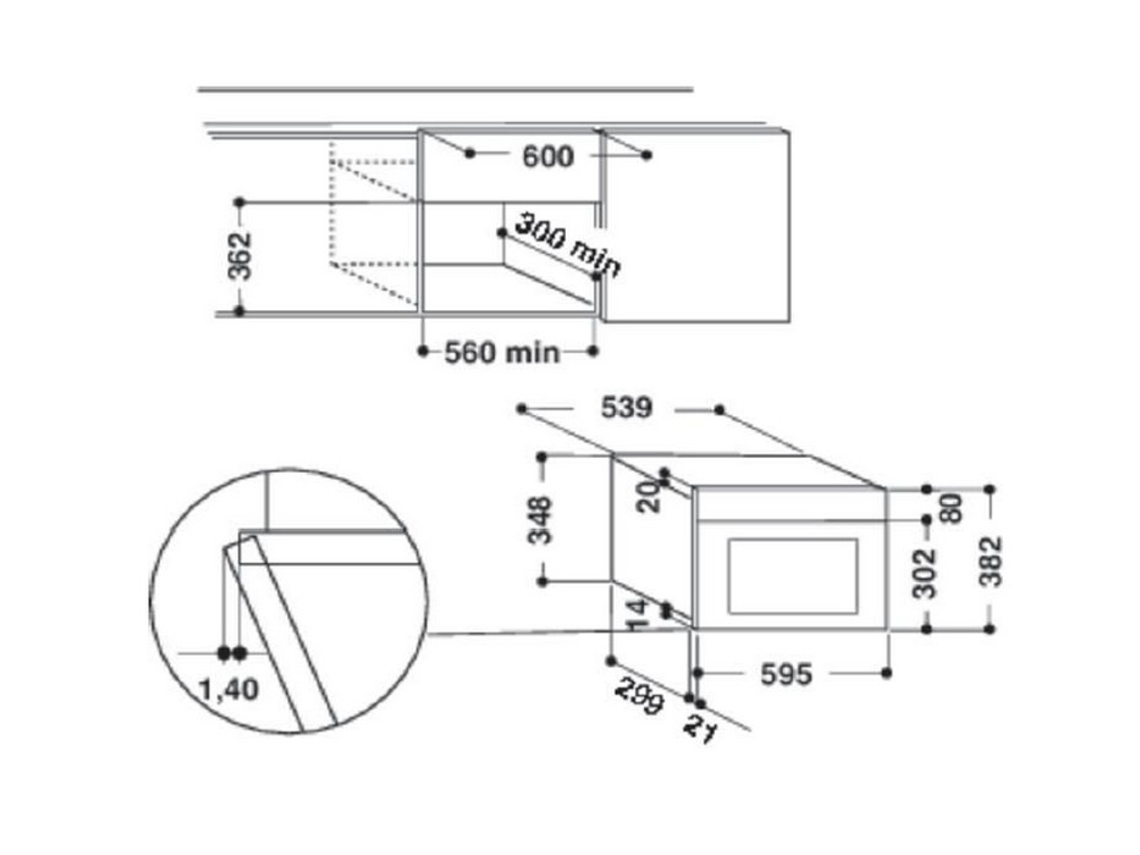 Micro-ondas Encastre HOTPOINT mn212ixha (22 L - Inox) | Worten.pt