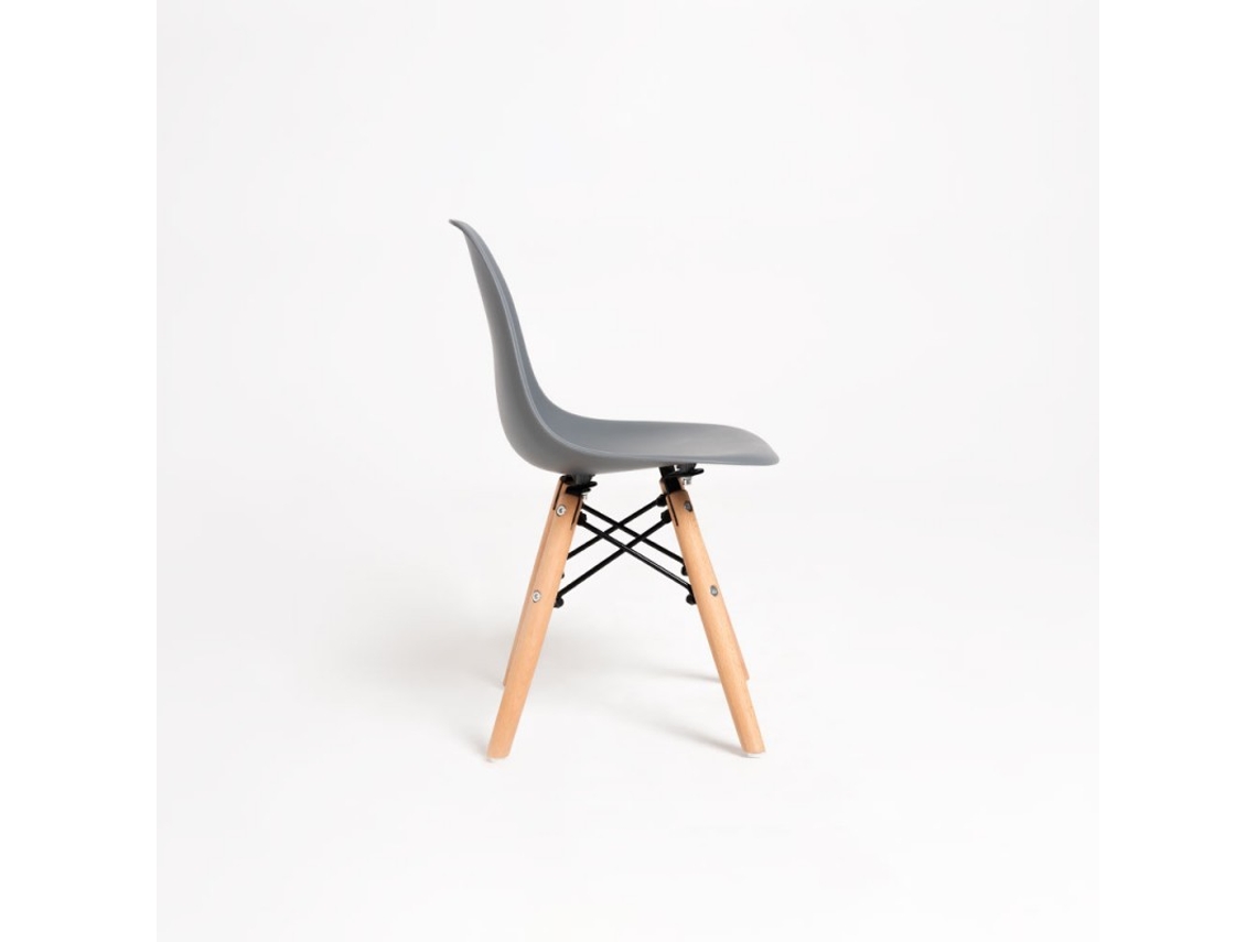 Conjunto 2 Cadeiras Tower Kid (Infantil) REGALOS MIGUEL (Polipropileno - Cinza Escuro - 56x30 ...