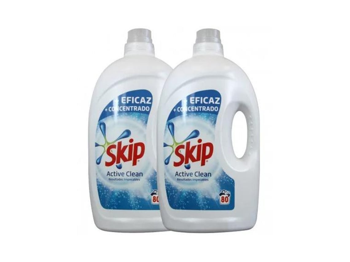 Detergente Máquina Roupa Líquido Skip Active Clean Pack 2 Unidades 160 ...