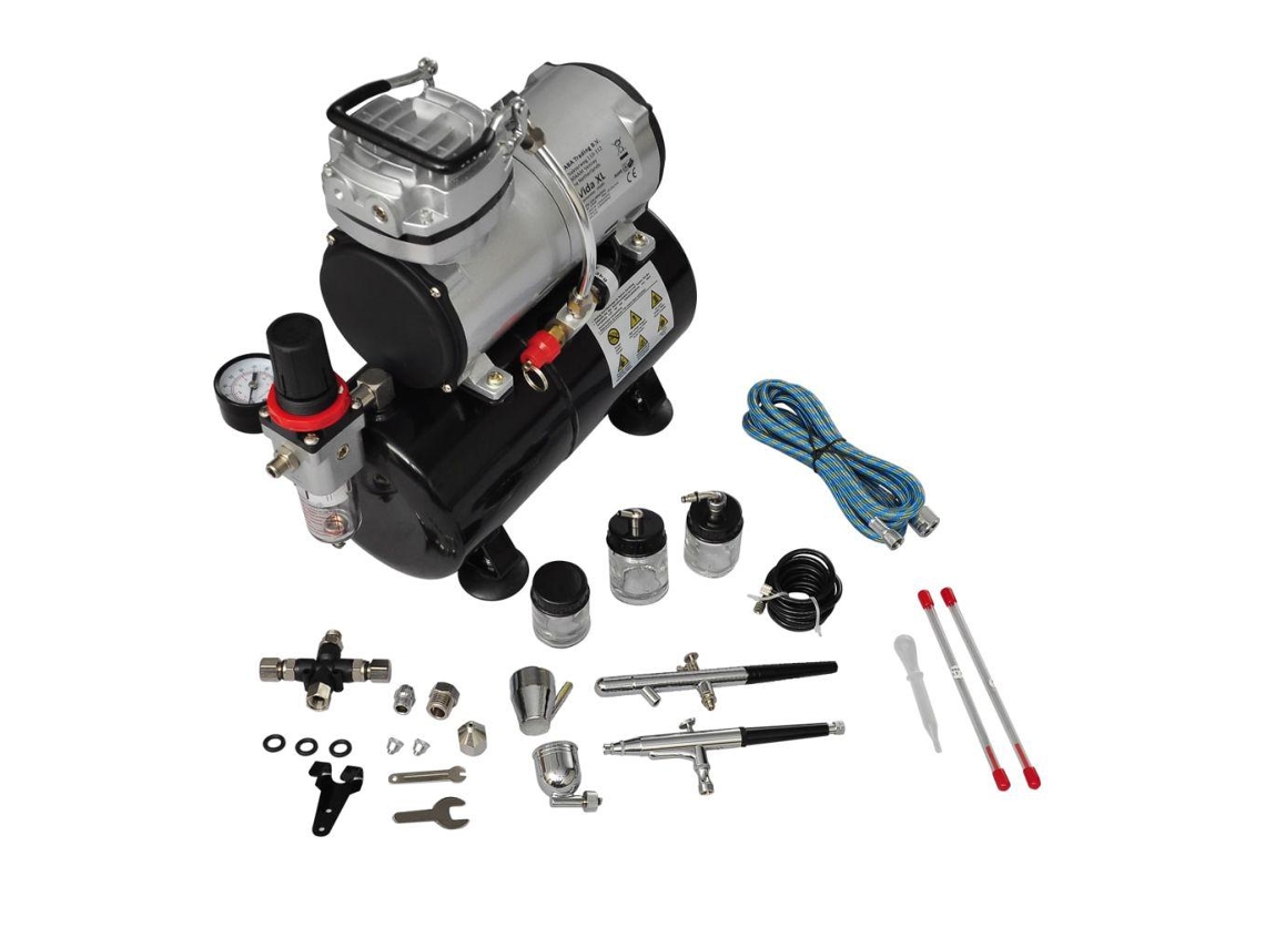vidaXL Conjunto de compressor de ar com 2 aerógrafos | Worten.pt