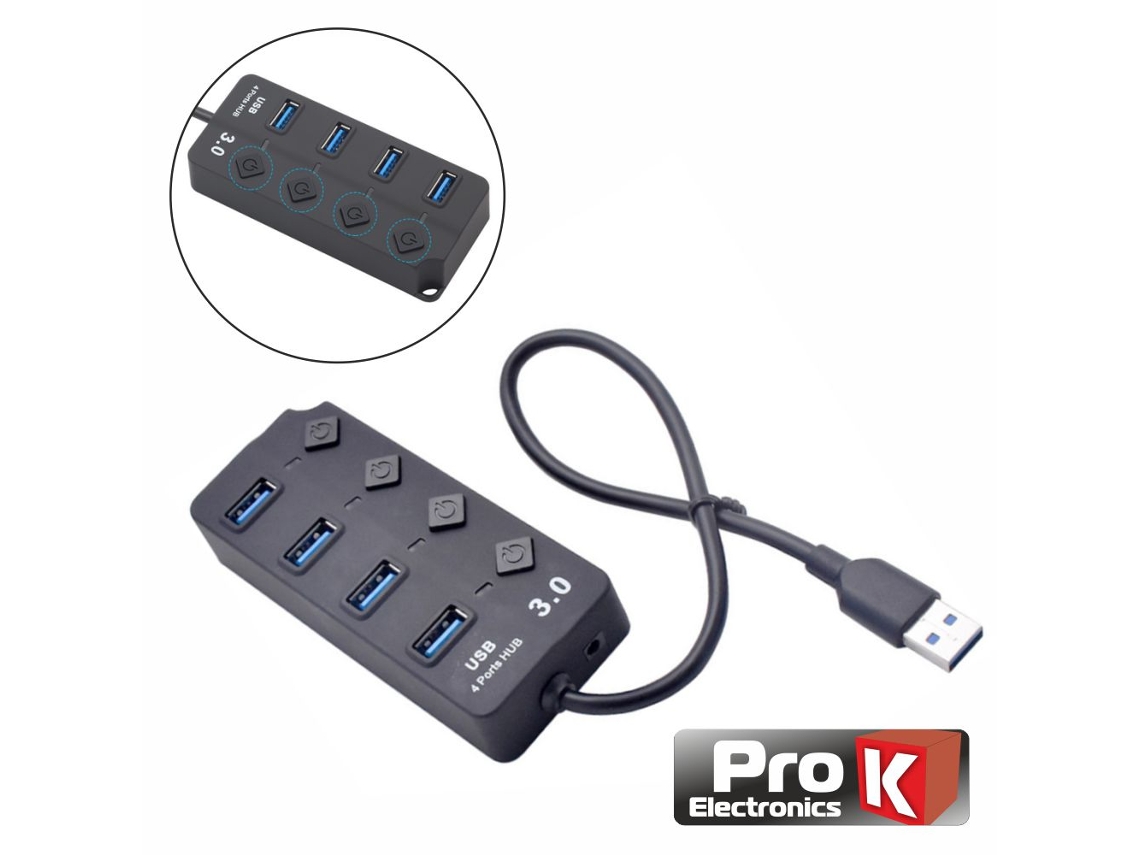 Hub Usb 3.04 Portas Usb 3.0 Prok | Worten.pt