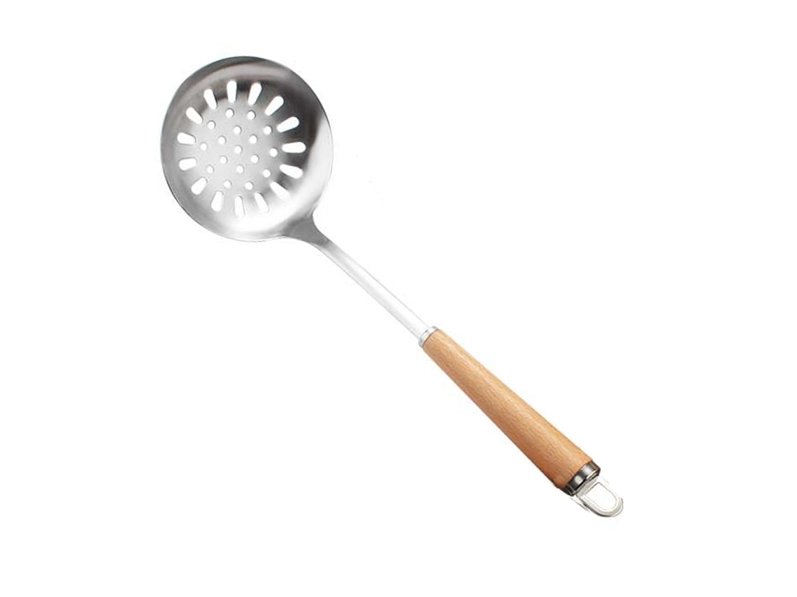 Escumadeira Wok Com Cabo Longo De Madeira Escumadeira Com Cabo De ... Escumadeira Wok Com Cabo Longo De Madeira Escumadeira Com Cabo De ...